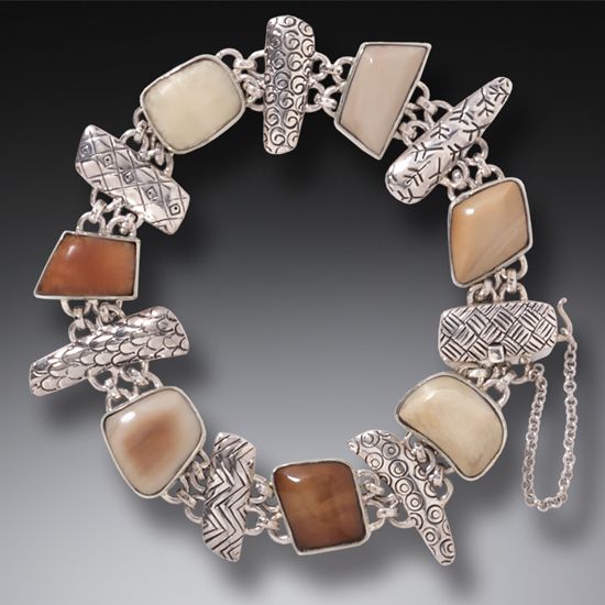 Mammoth Ivory Bracelet in Handmade Silver - Legends